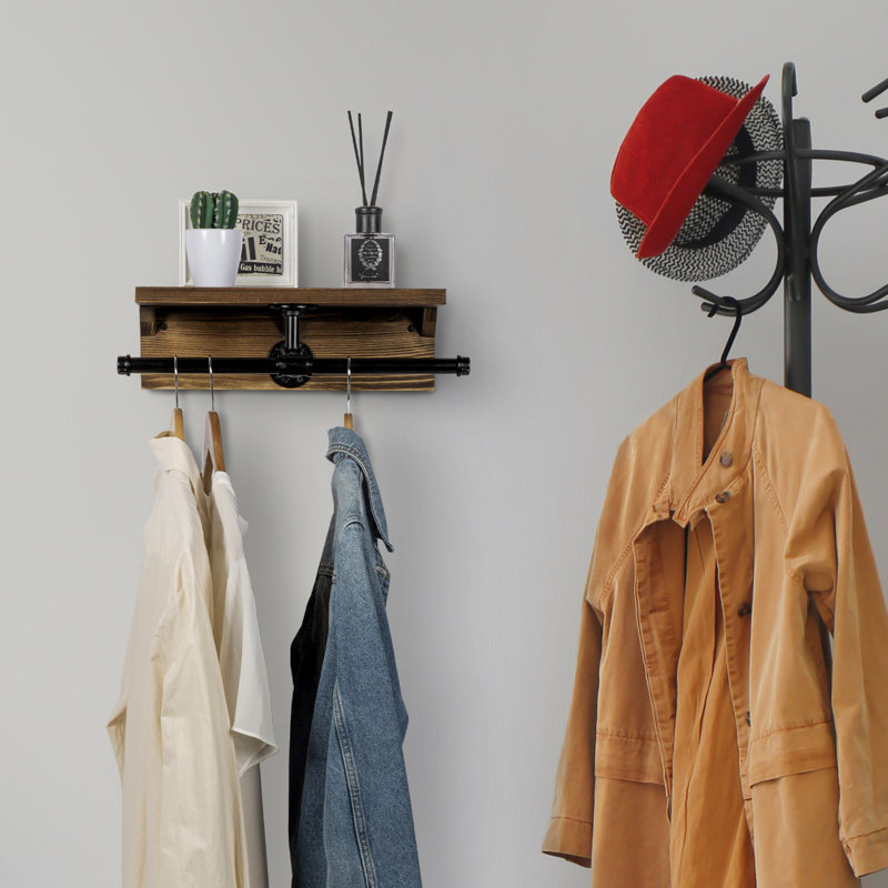 Rebrilliant Mellman 17.5" Solid Wood/Metal Adjustable Wall Mounted ...