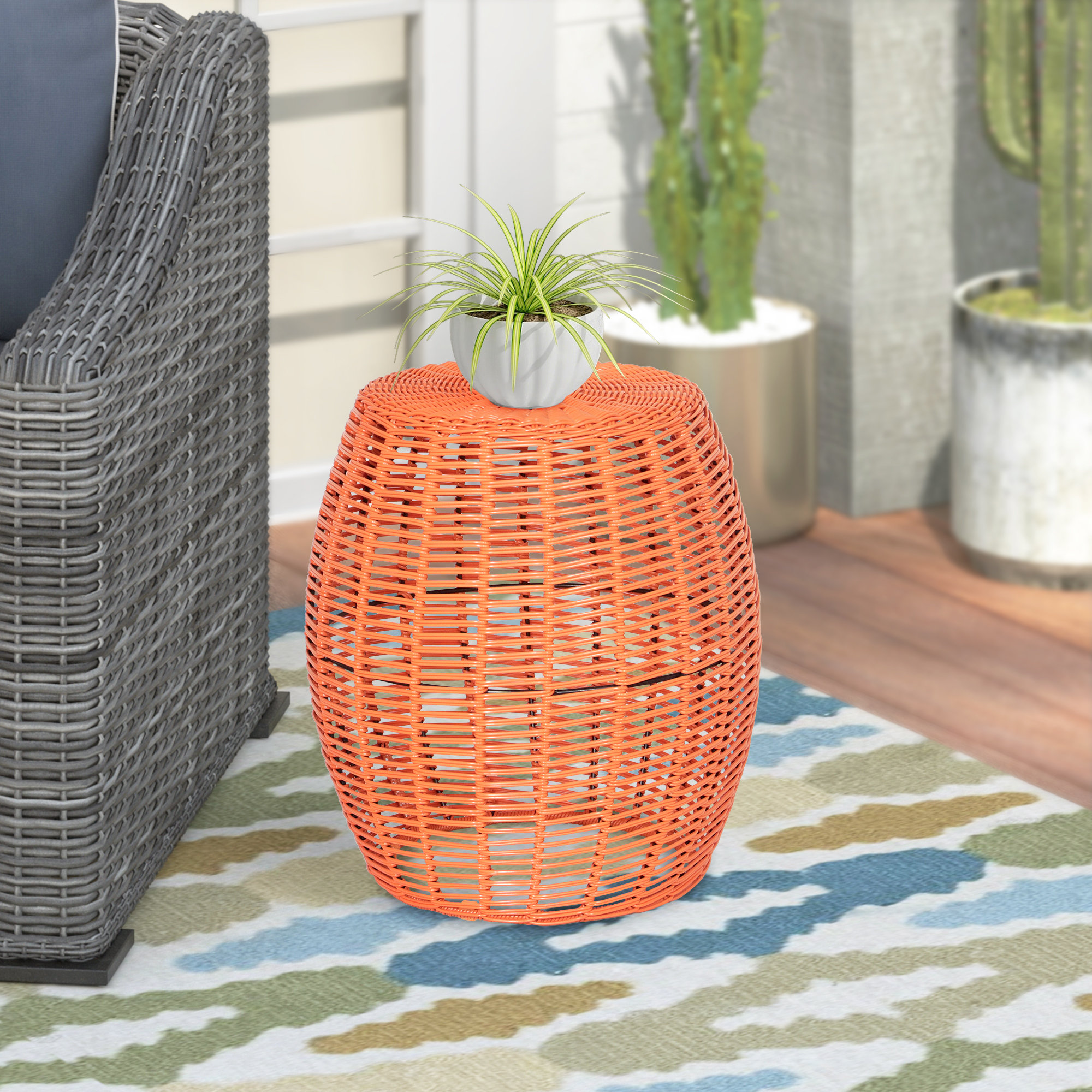 Bay Isle Home™ Table d'appoint ronde d'extérieur de 16 po Joao ...