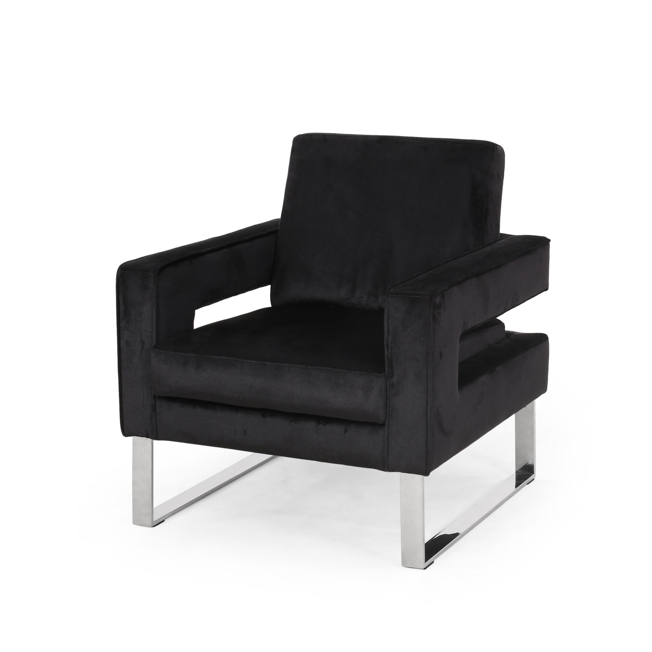 Mercer41 Contemporary Arm Chair With Geometric Design And Luxurious ...