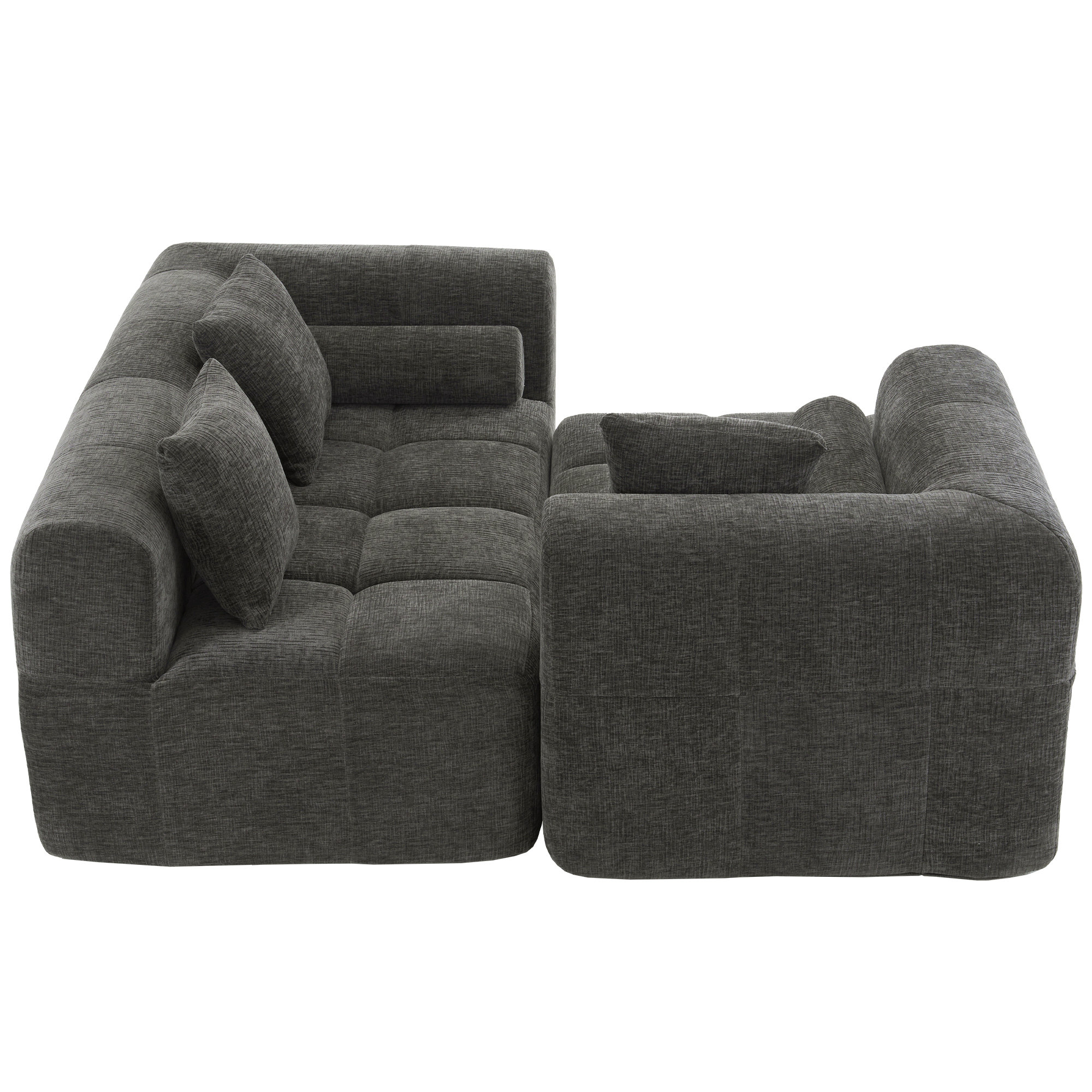 Ivy Bronx 101.2" Sectional Sofa Full-Compressed Sofa Modular Sofa Couch ...