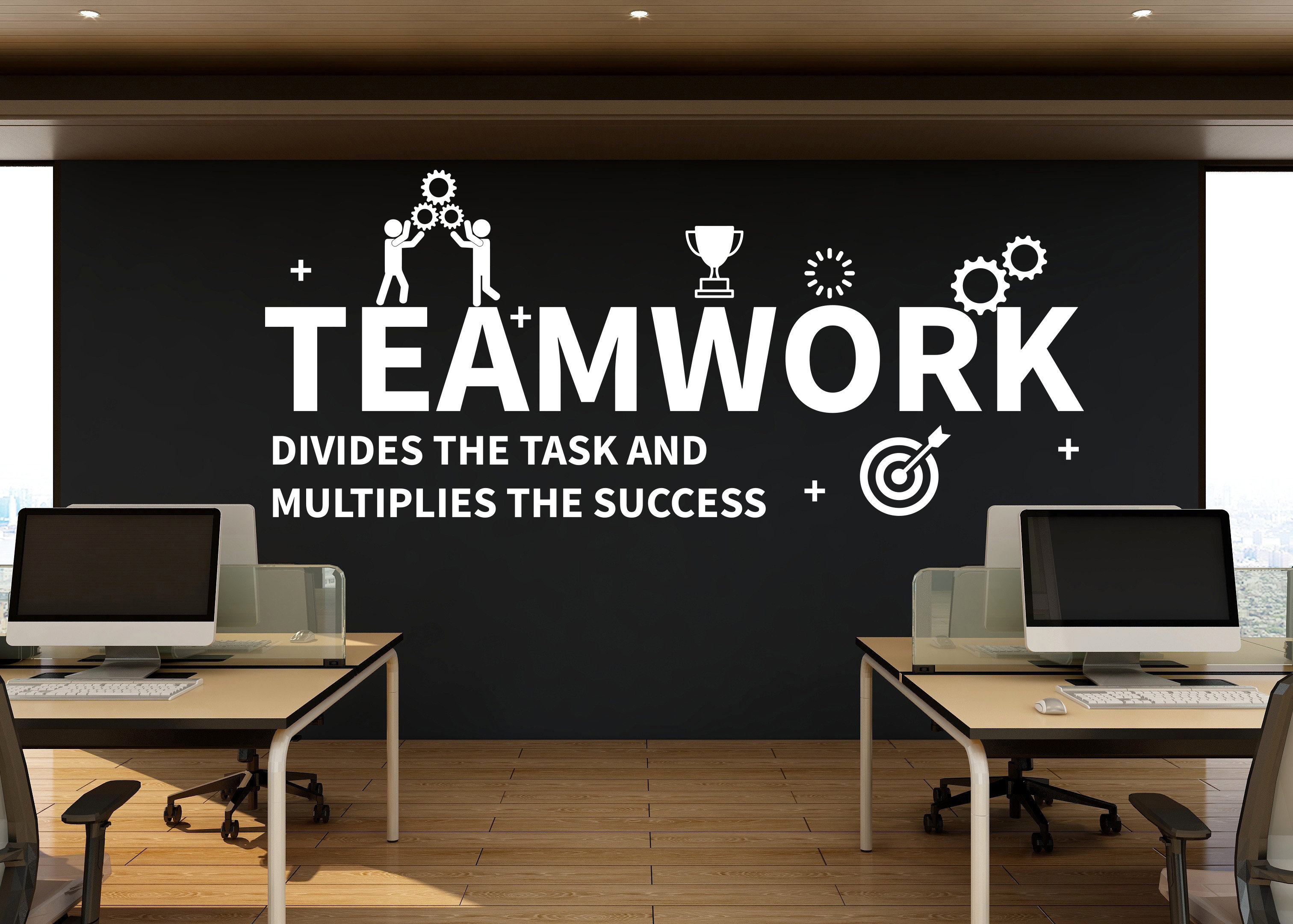 Stickalz Teamwork Wall Decor Office Wall Decal Idea Teamwork Business ...