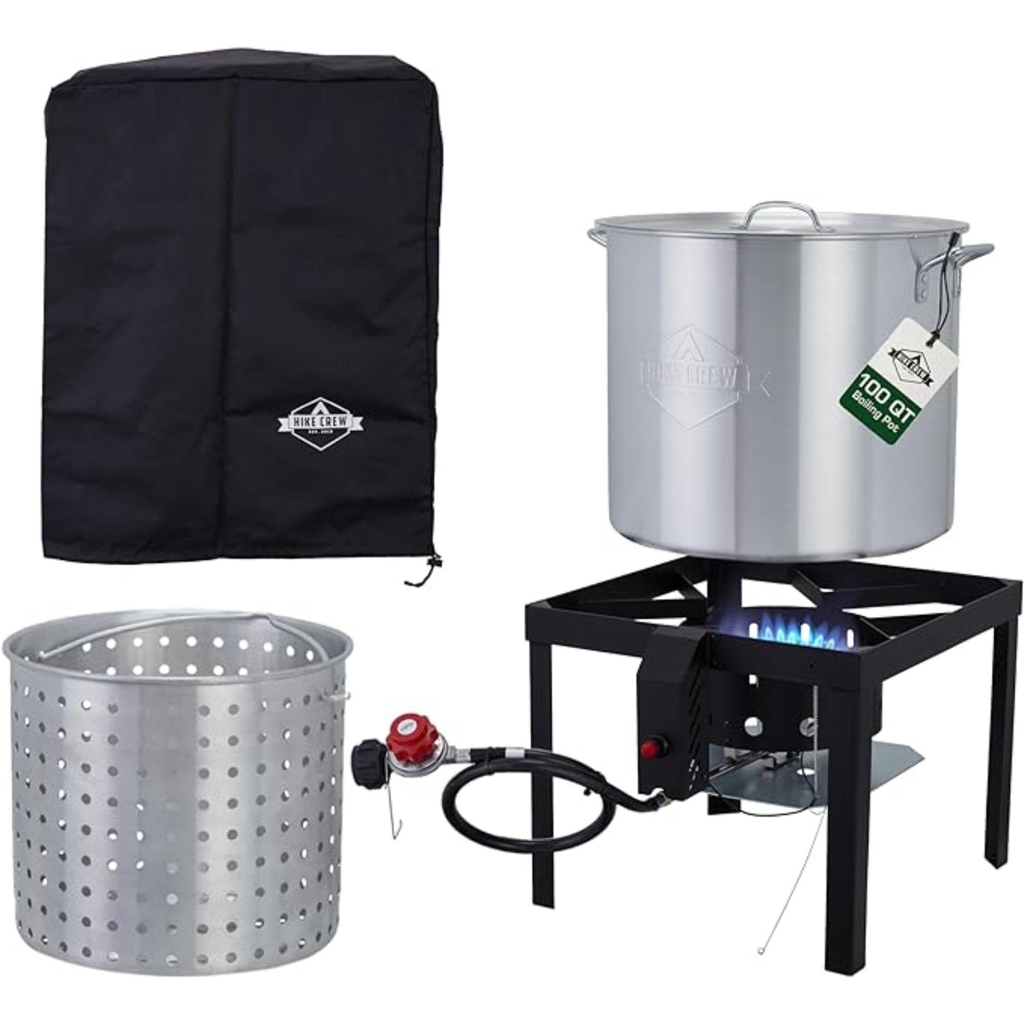 Hike Crew 100QT Outdoor Boiling Kit with Igniter, 110,000 BTU Seafood ...