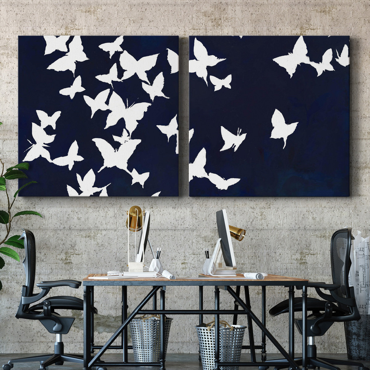 Gracie Oaks ALL AFLUTTER VI All Aflutter Vi - 2 Piece Wrapped Canvas ...