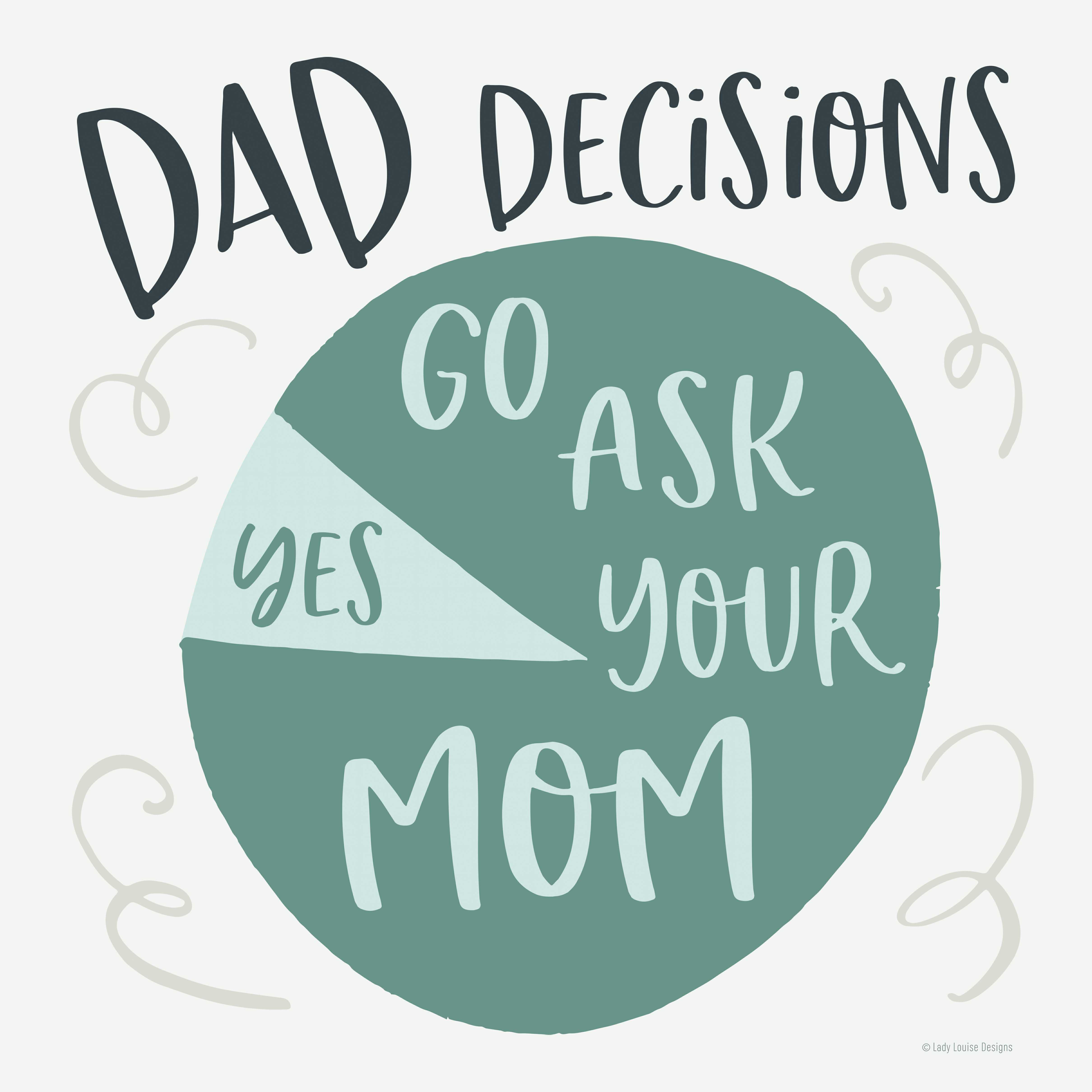 Trinx Hattenhauer Dad Decisions - Wrapped Canvas Textual Art | Wayfair