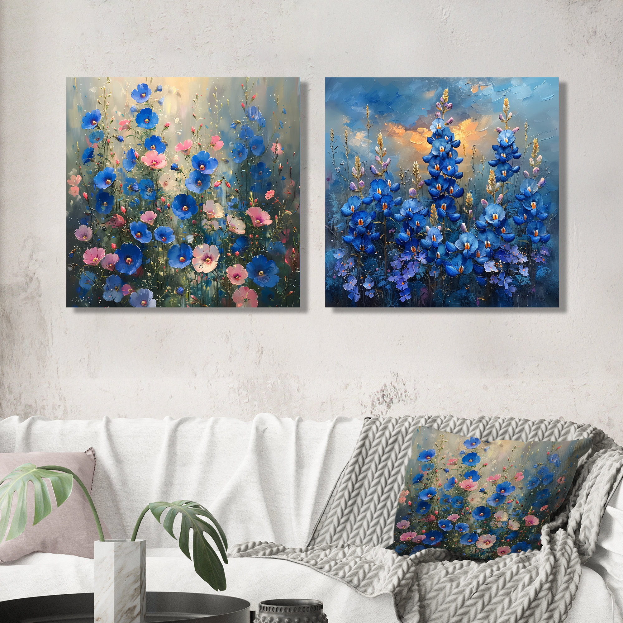 Winston Porter Blue Pink Morning Magic Blue Bonnets I - Blue Bonnets ...