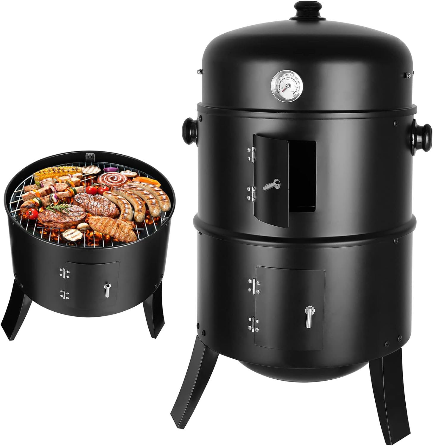 Belfry Kitchen Smoker Oven, 3-in-1 Smoker Grill, Charcoal Grill ...