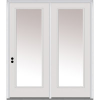 MMI DOOR Primed Fiberglass Patio Door with Full Lite Raise/Lower Blinds ...