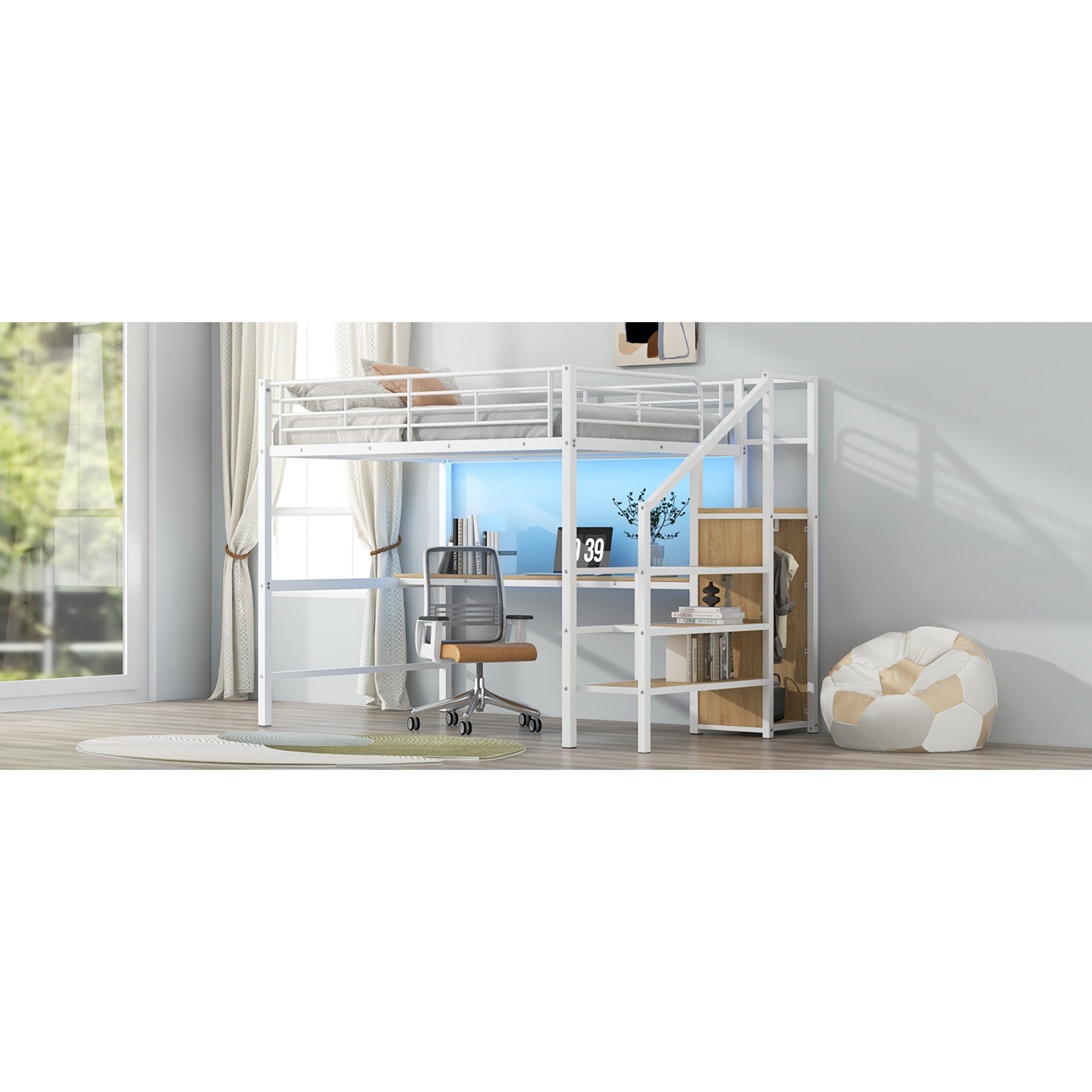 Isabelle & Max™ Versatile Loft Bed Metal Frame Modern Style Bedroom Convenience - Wayfair Canada