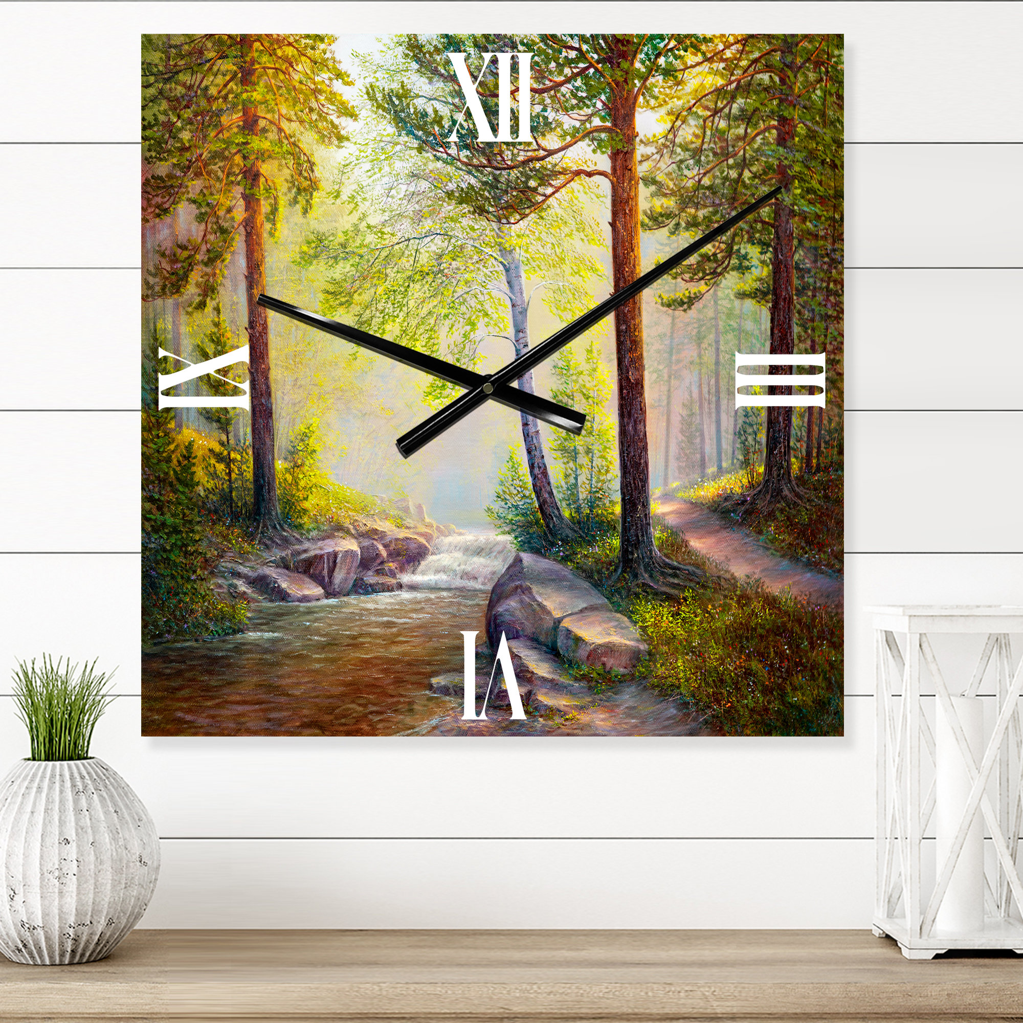 East Urban Home Afternoon Light Through the Trees in the Forest Wall ...