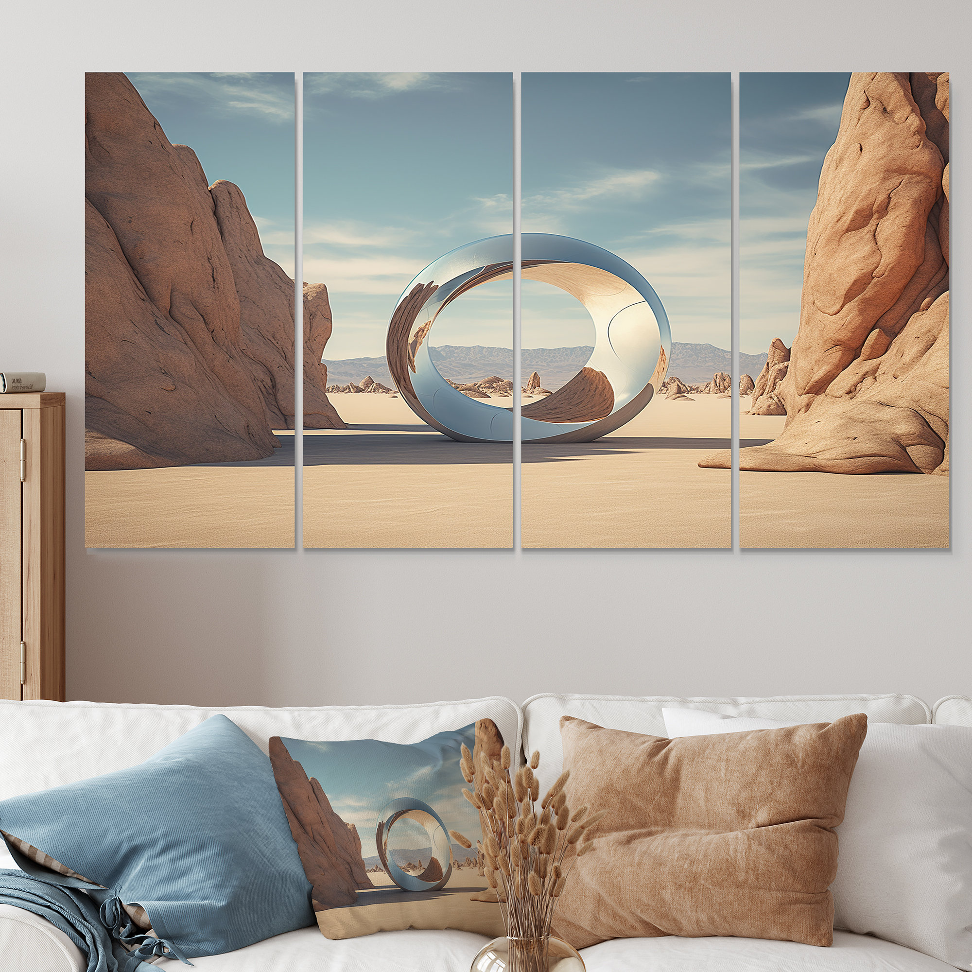 Ivy Bronx Surreal Gate Into Space I - Surrealism Landscape 4 Piece Wall ...