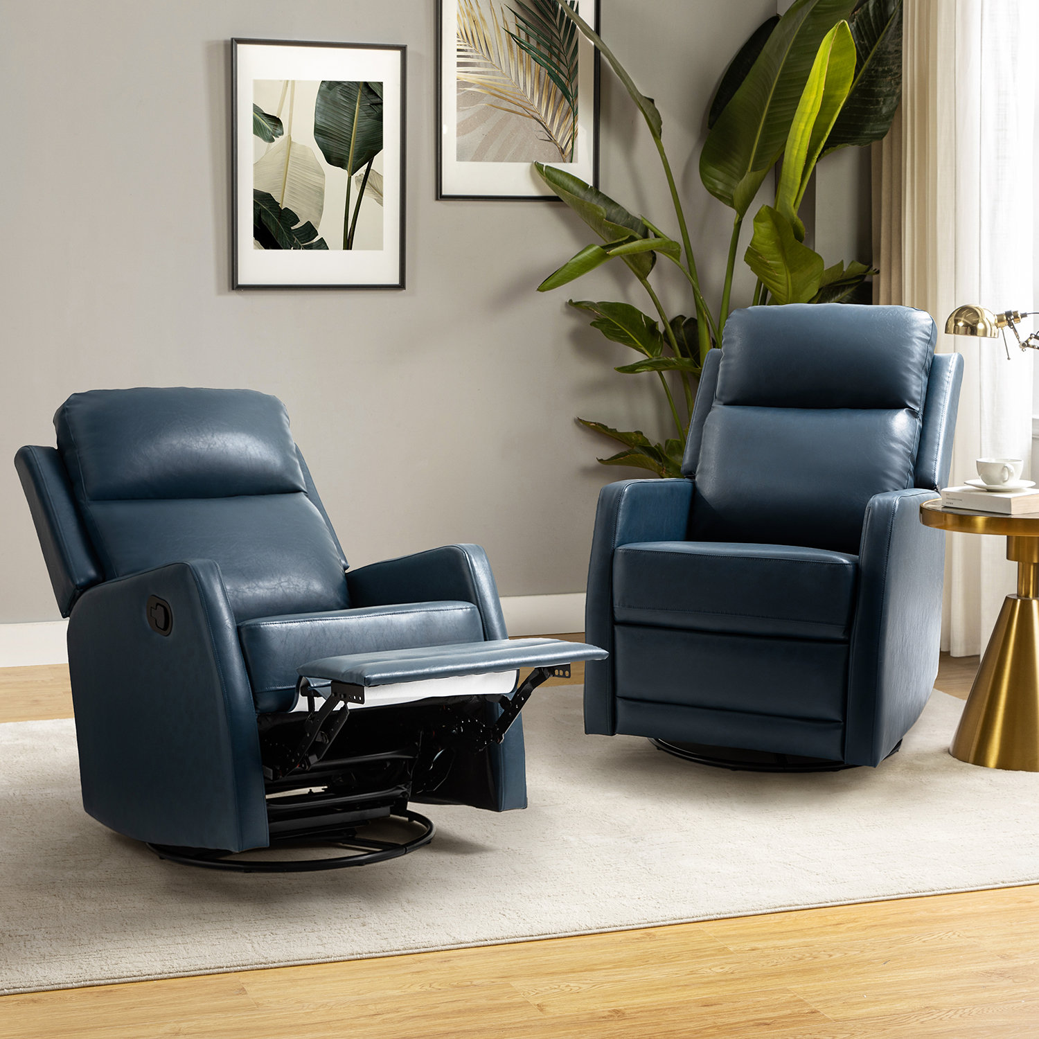 Lark Manor™ Giselle 26.5" Wide Manual Swivel Rocker Recliner with Metal ...