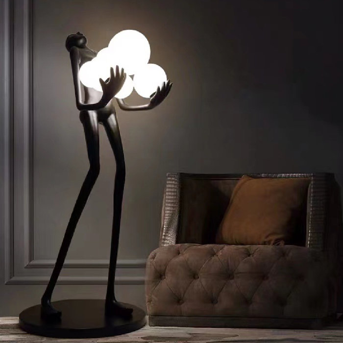 BLONSKI 71'' Black Novelty Floor Lamp | Wayfair