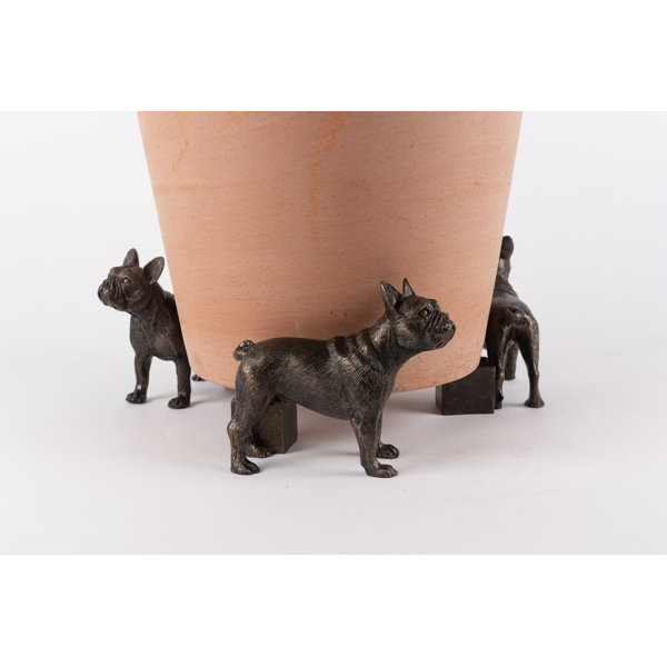 Jardinopia French Bulldog Frenchie Dog Bronze Coloured Planter Feet In ...