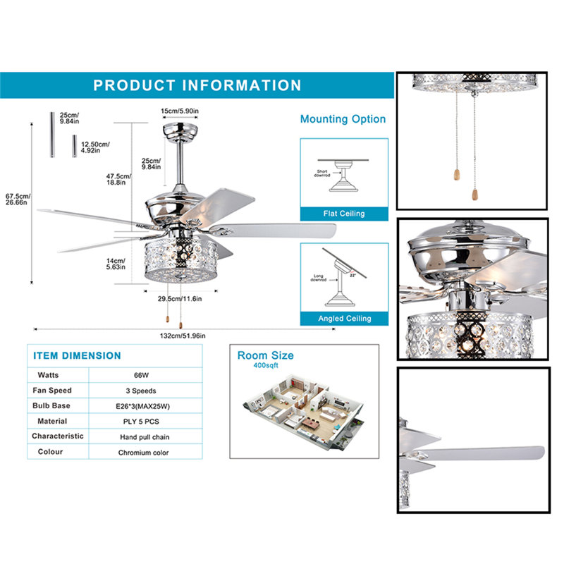Mercer41 Neng Ceiling Fan with Light Kit | Wayfair