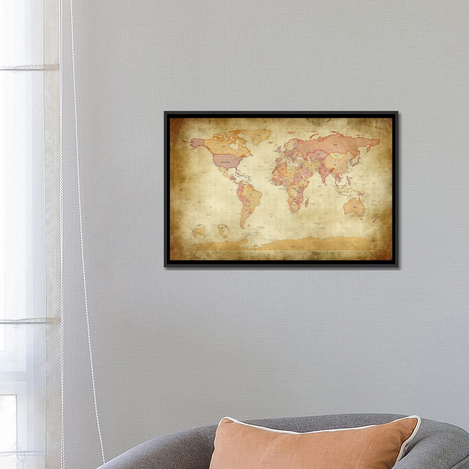 World Menagerie 'Map of The World II' by Michael Tompsett Graphic Art ...