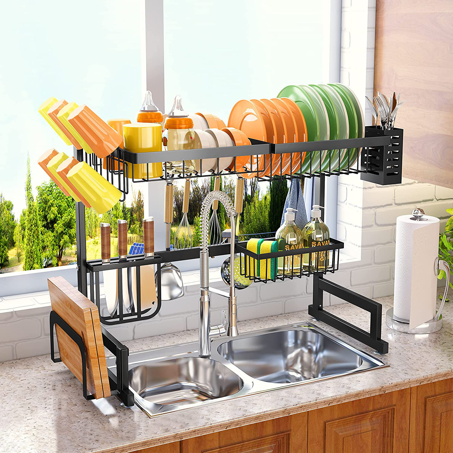 Rebrilliant Lumbye Two Tier Dish Rack | Wayfair