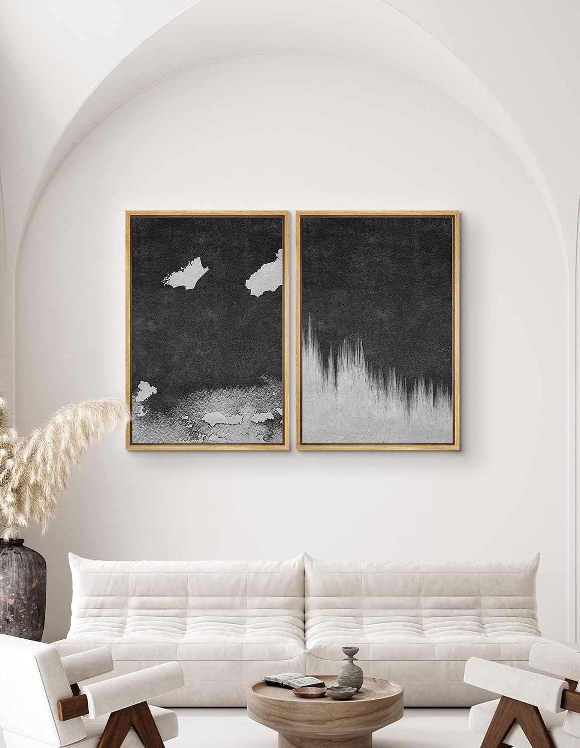 wall26 Grey Brush Spot and Blemish Over Black Background Abstract ...