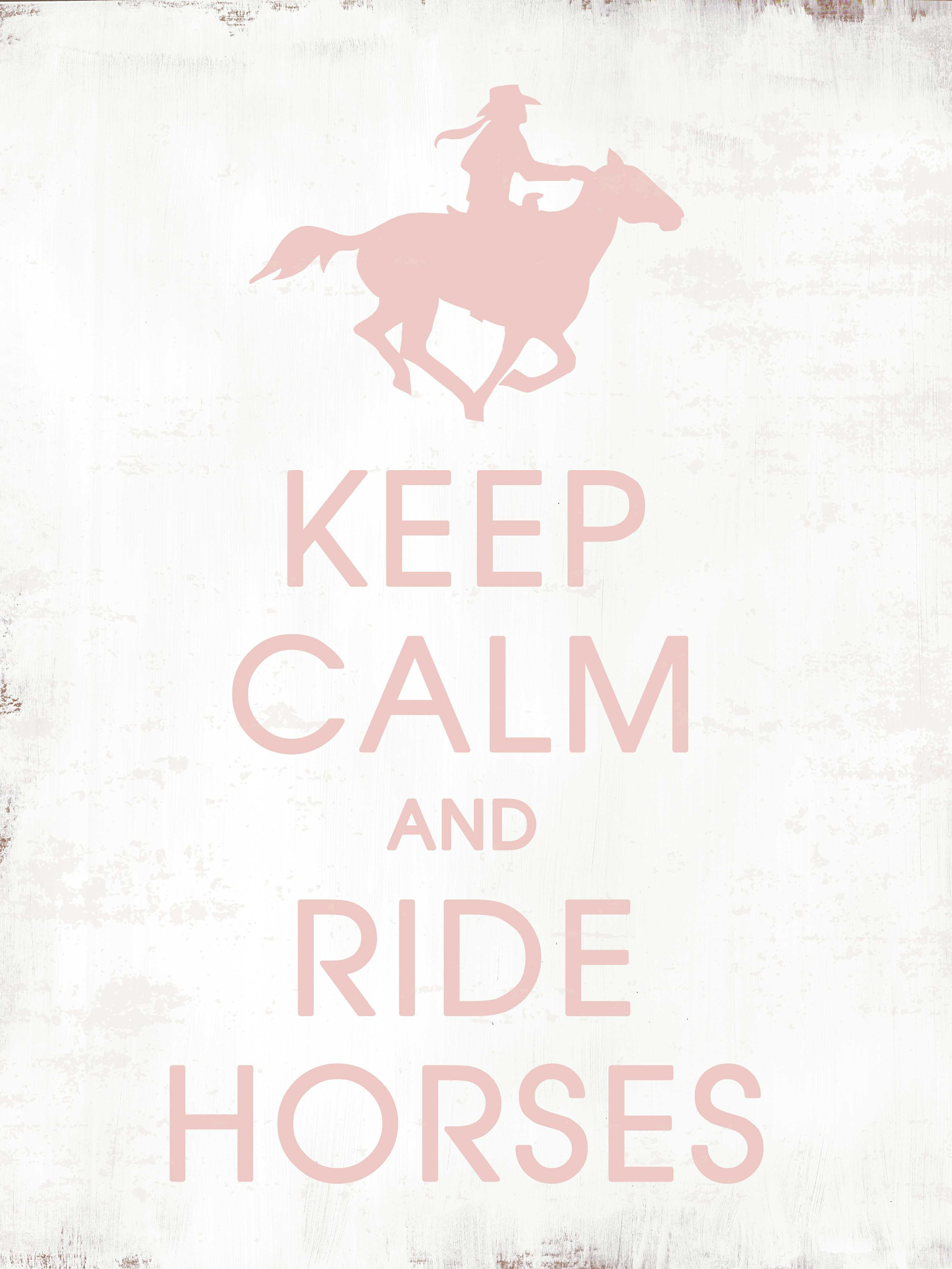Trinx Keep Calm and Ride Horses - Wrapped Canvas Textual Art | Wayfair