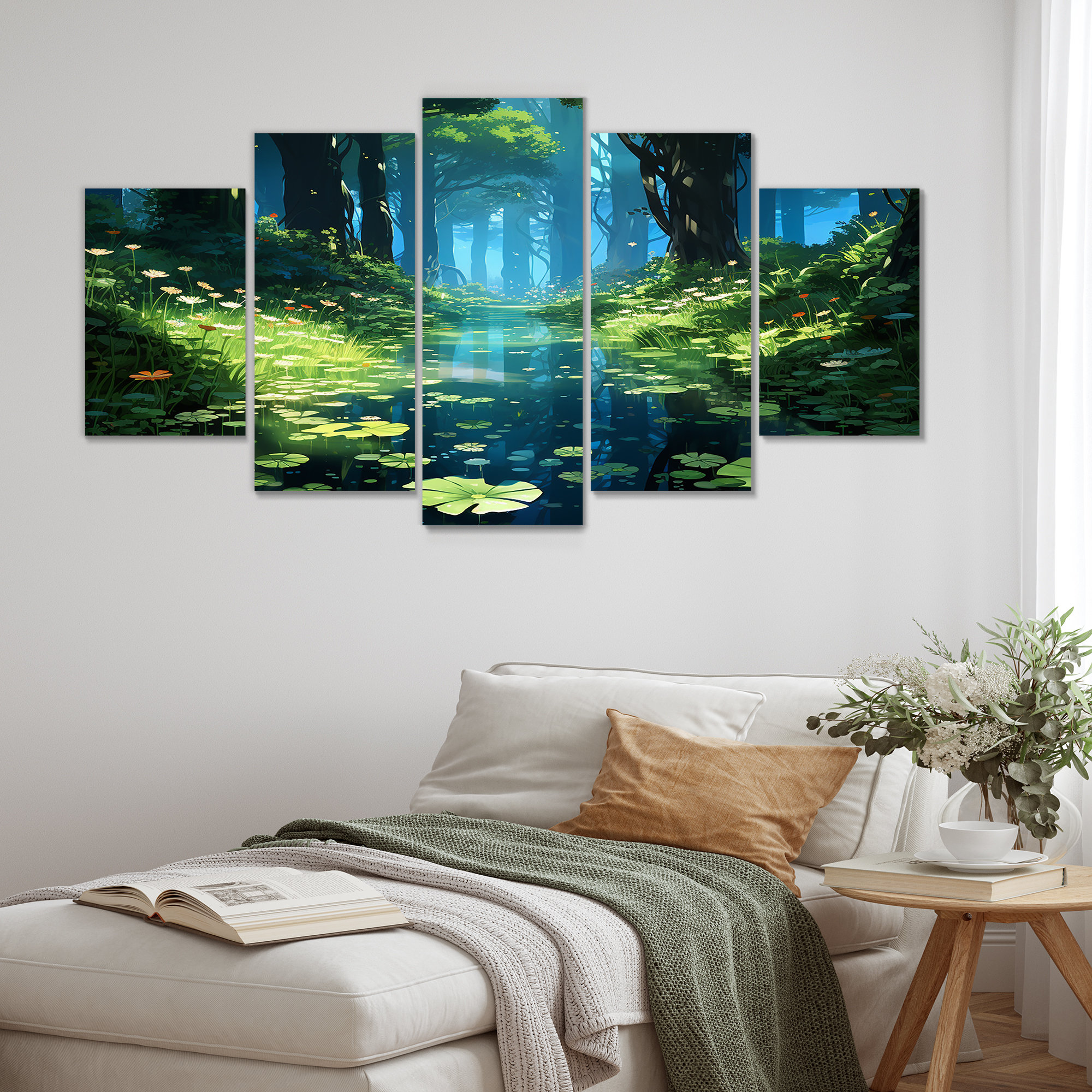 Millwood Pines Jungle River Collage At Night III - Jungle Multipanel ...