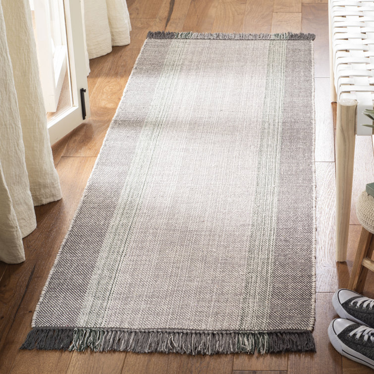 Gracie Oaks Zoltán Hand Woven Cotton Striped Rug & Reviews | Wayfair