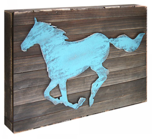 Designocracy Horse Decorative Shabby Elegance Rustic Wooden Board Wall ...