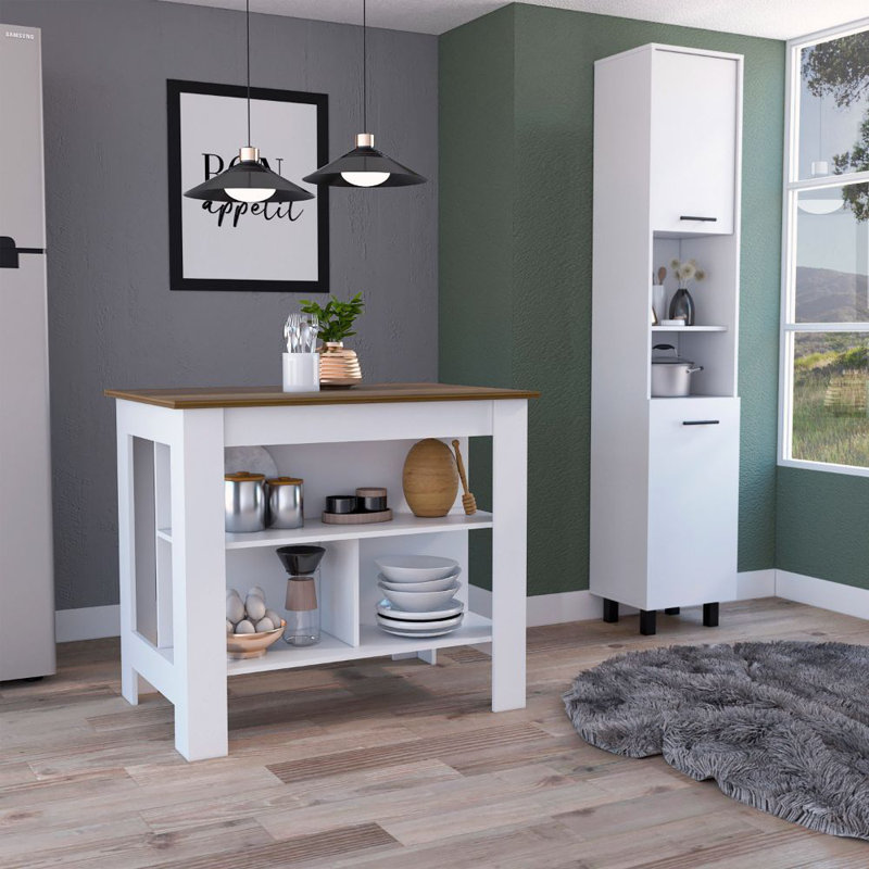 Latitude Run® Opiakin 2 Piece Kitchen Set, Kitchen Island + Kitchen ...