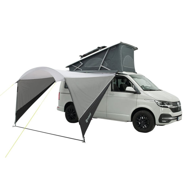 VidaXL 320cm W x 240cm D Polyester Black Cover Retractable Trailer ...