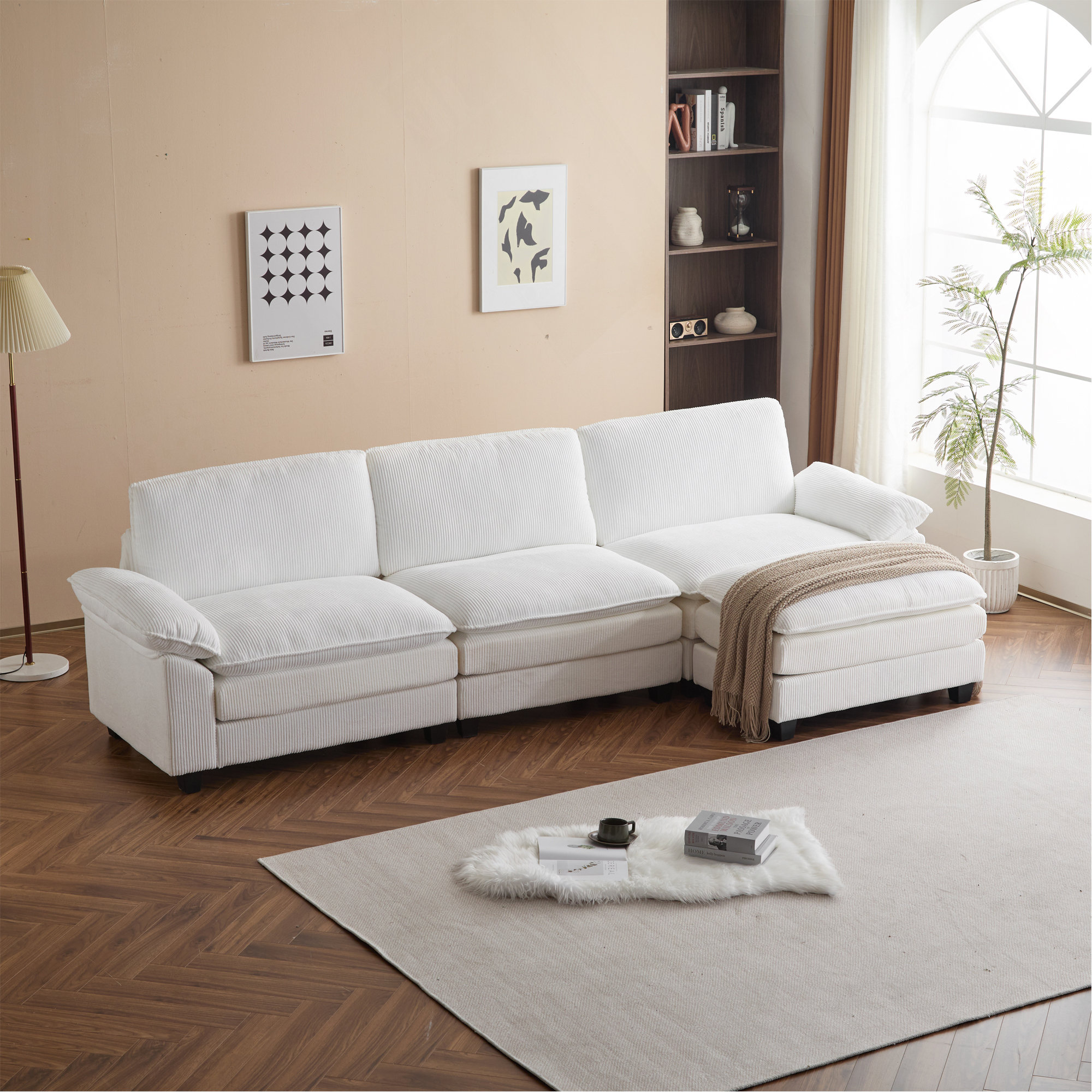 Latitude Run® Versatile Modular Sectional Sofa With Movable Ottoman And ...