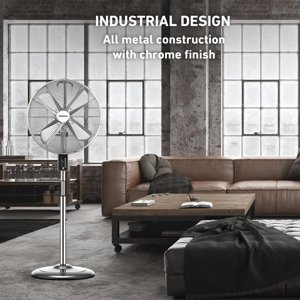 Holmes 16" Oscillating Digital Chrome Metal Stand Fan, 3 Speeds, Remote ...