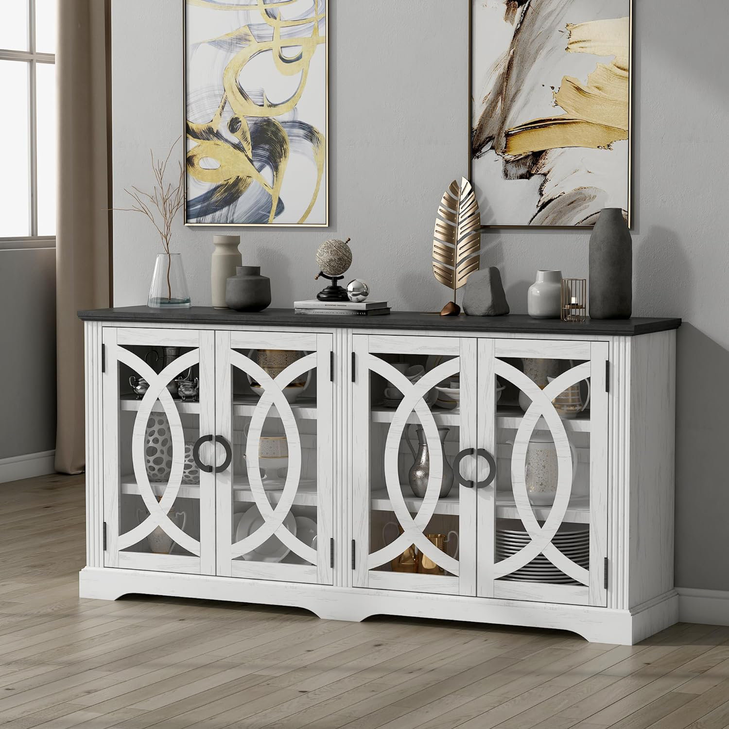 Winston Porter Sebouh 69" Sideboard Buffet, Farmhouse Buffet Cabinet ...
