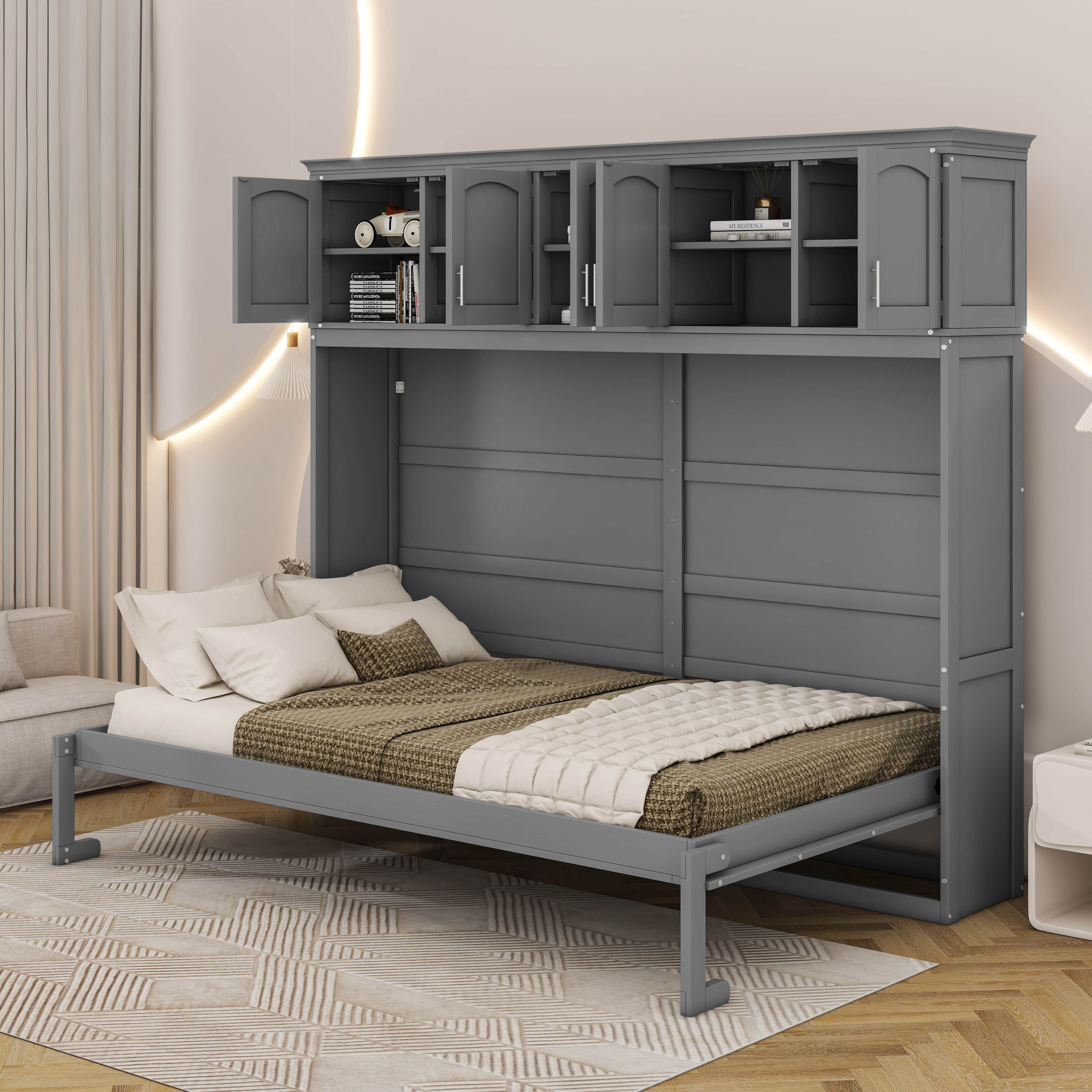 Red Barrel Studio Murphy Bed Wall Bed With Top Cabinets - Wayfair Canada