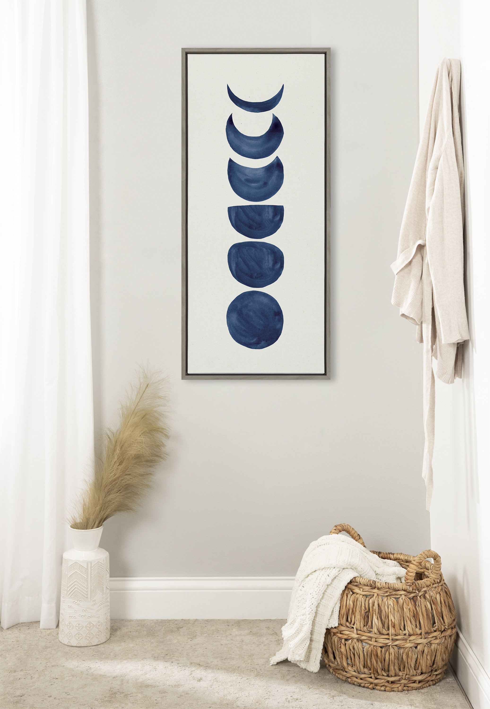 Corrigan Studio® Linear Moon Phases Framed Canvas By Teju Reval Of ...