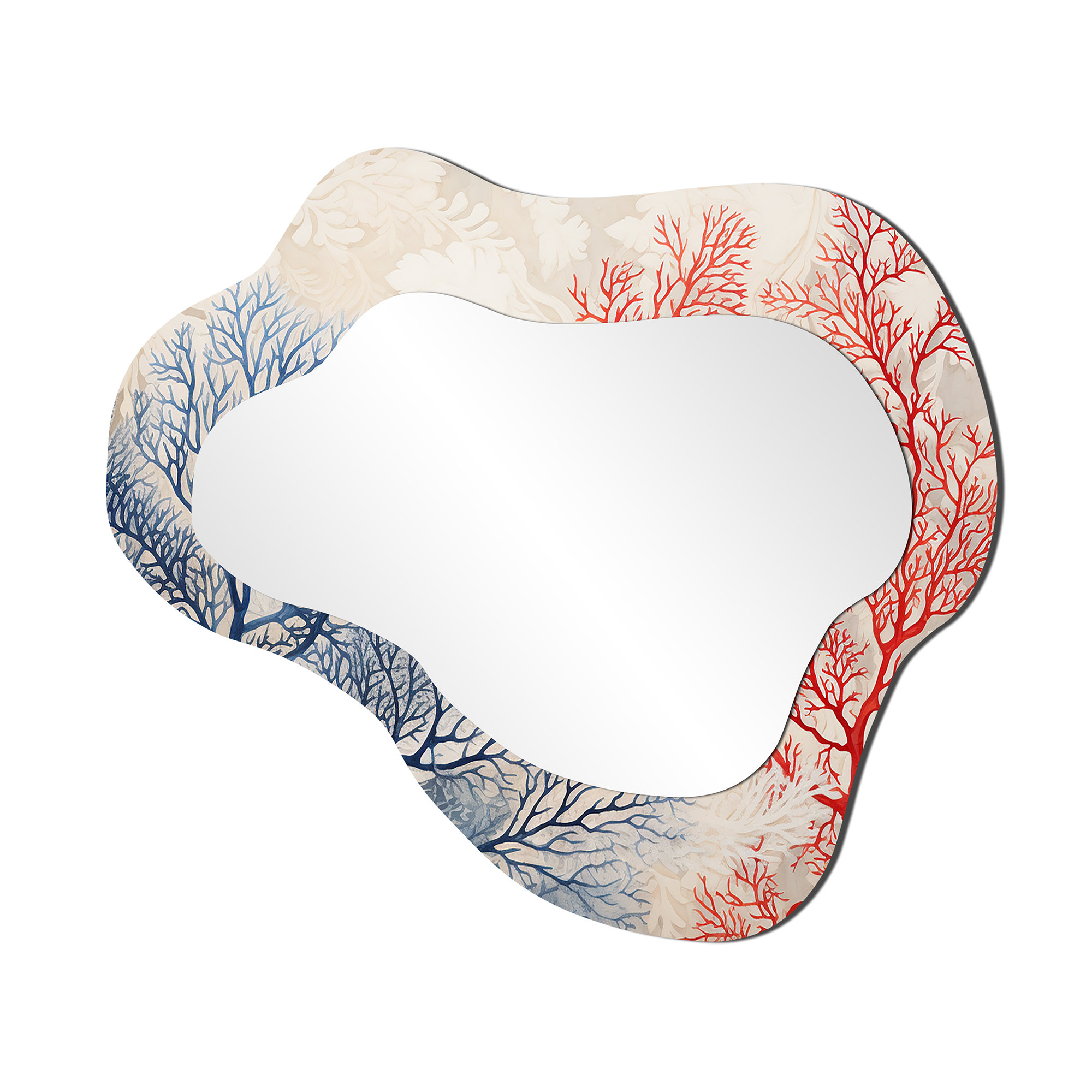 Ivy Bronx Red And Blue Deep Ocean Coral Retro Illustration - Coral ...