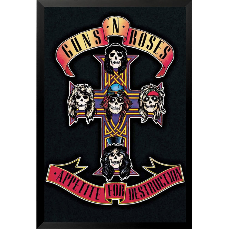 Latitude Run® Framed Guns & Roses Appetite For Destruction Album Cover ...