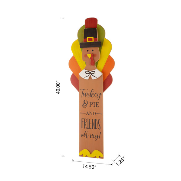 The Holiday Aisle® Wooden Turkey Porch Sign & Reviews | Wayfair