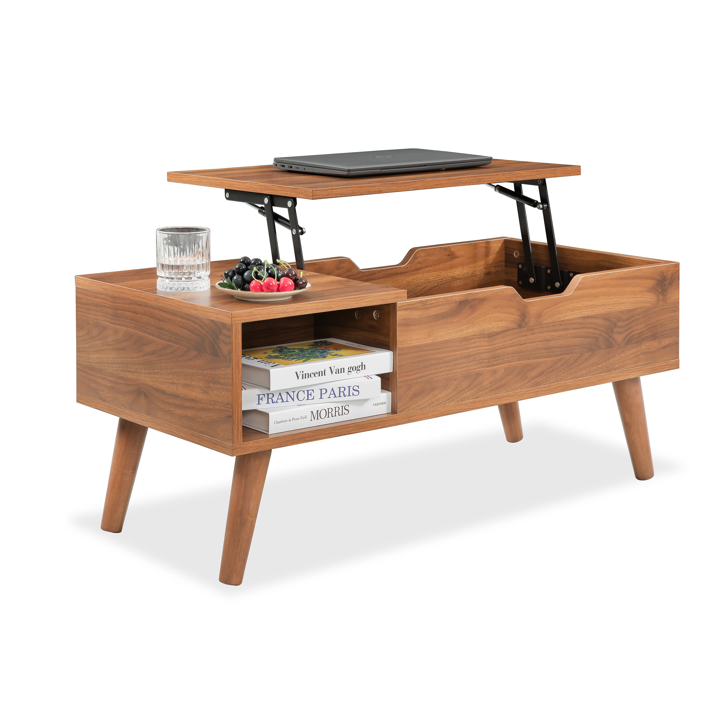 George Oliver Single Lift Top Extendable Coffee Tables with Storage for ...