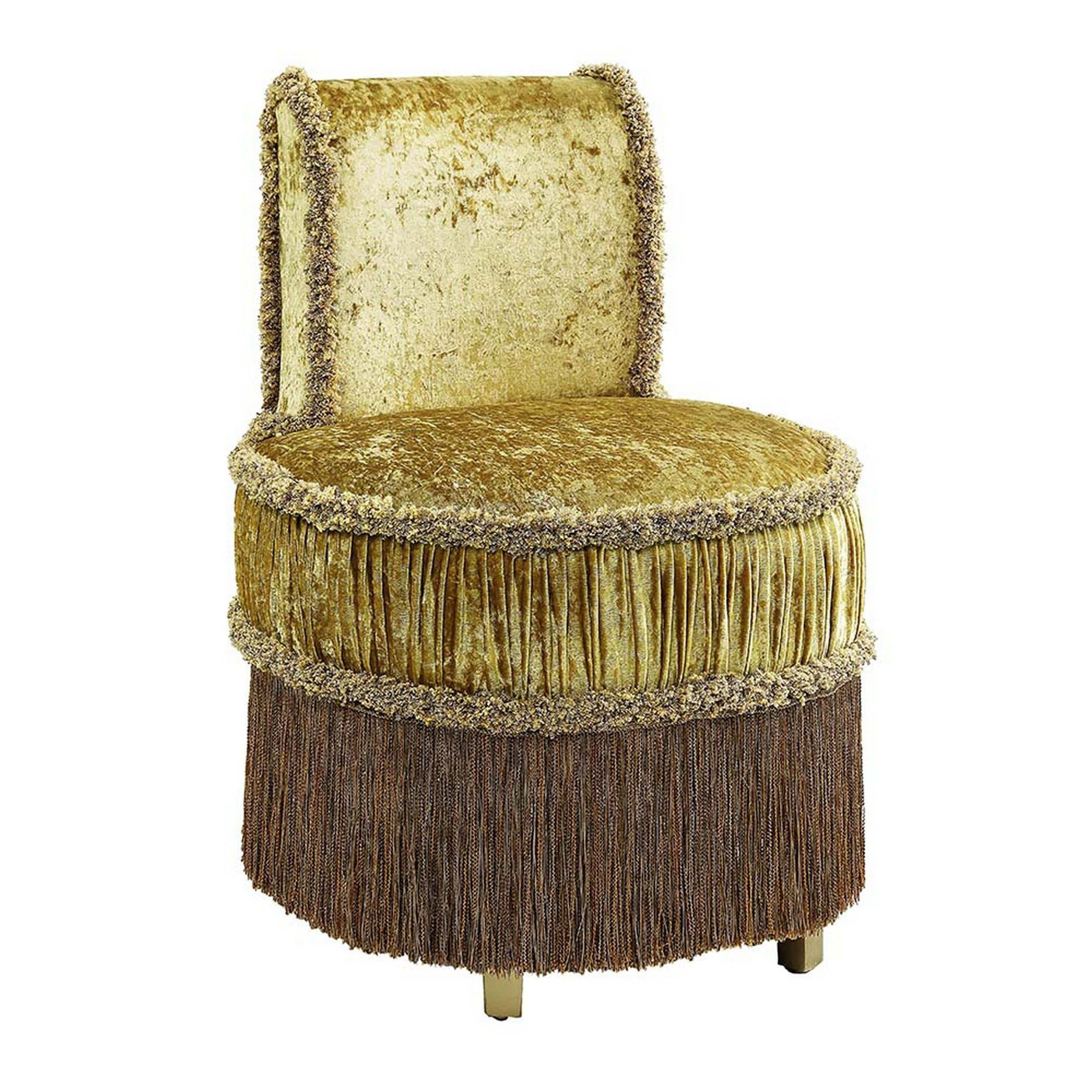Bungalow Rose Altair 26 Inch Luxury Vanity Stool, Gold Velvet ...
