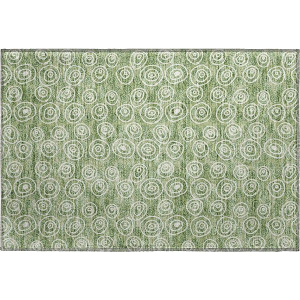 Bungalow Rose Premium Machine Washable Prisco Green Rug | Wayfair