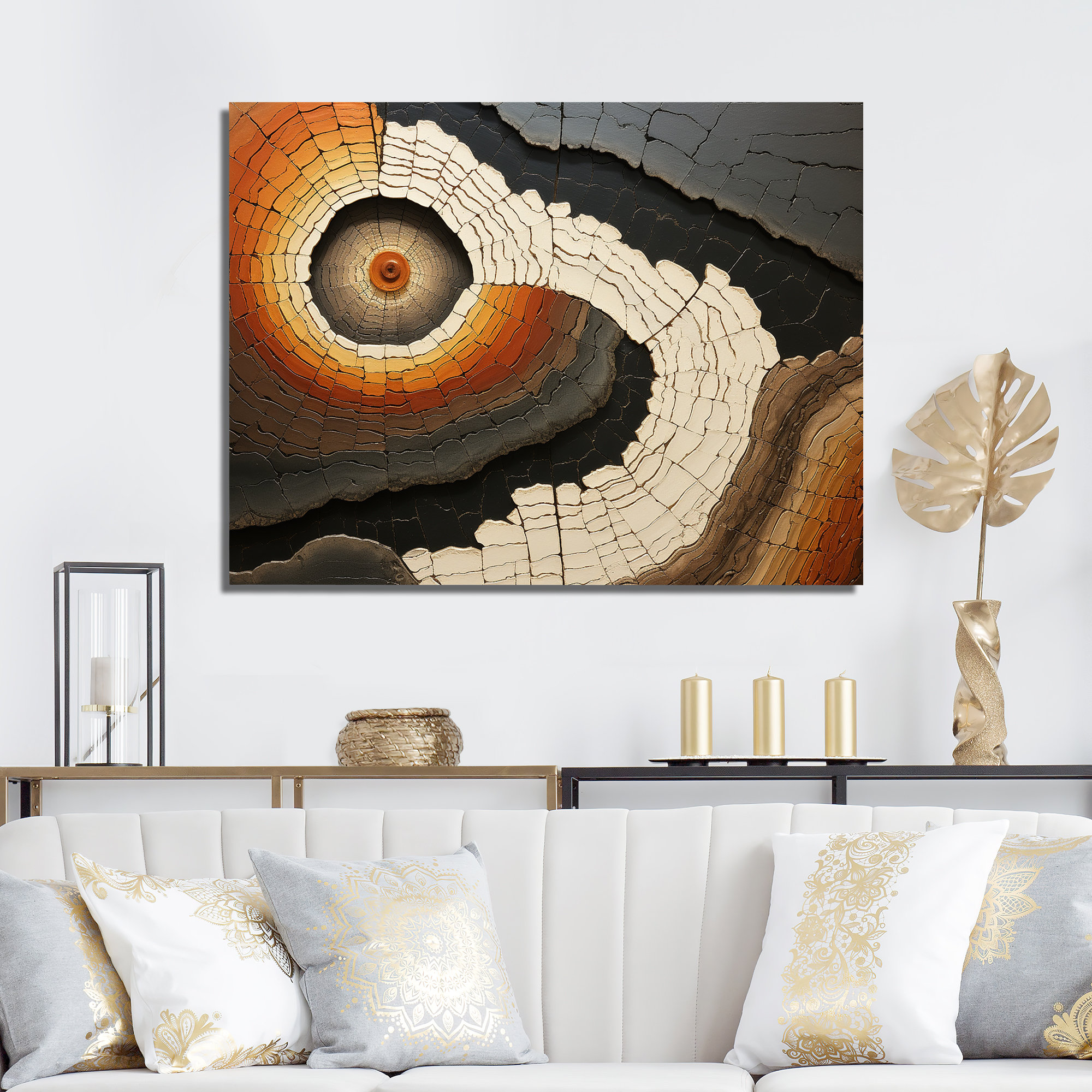 Wrought Studio™ Beige Quartz Mystery Collage - Stone Geode Wall Art ...