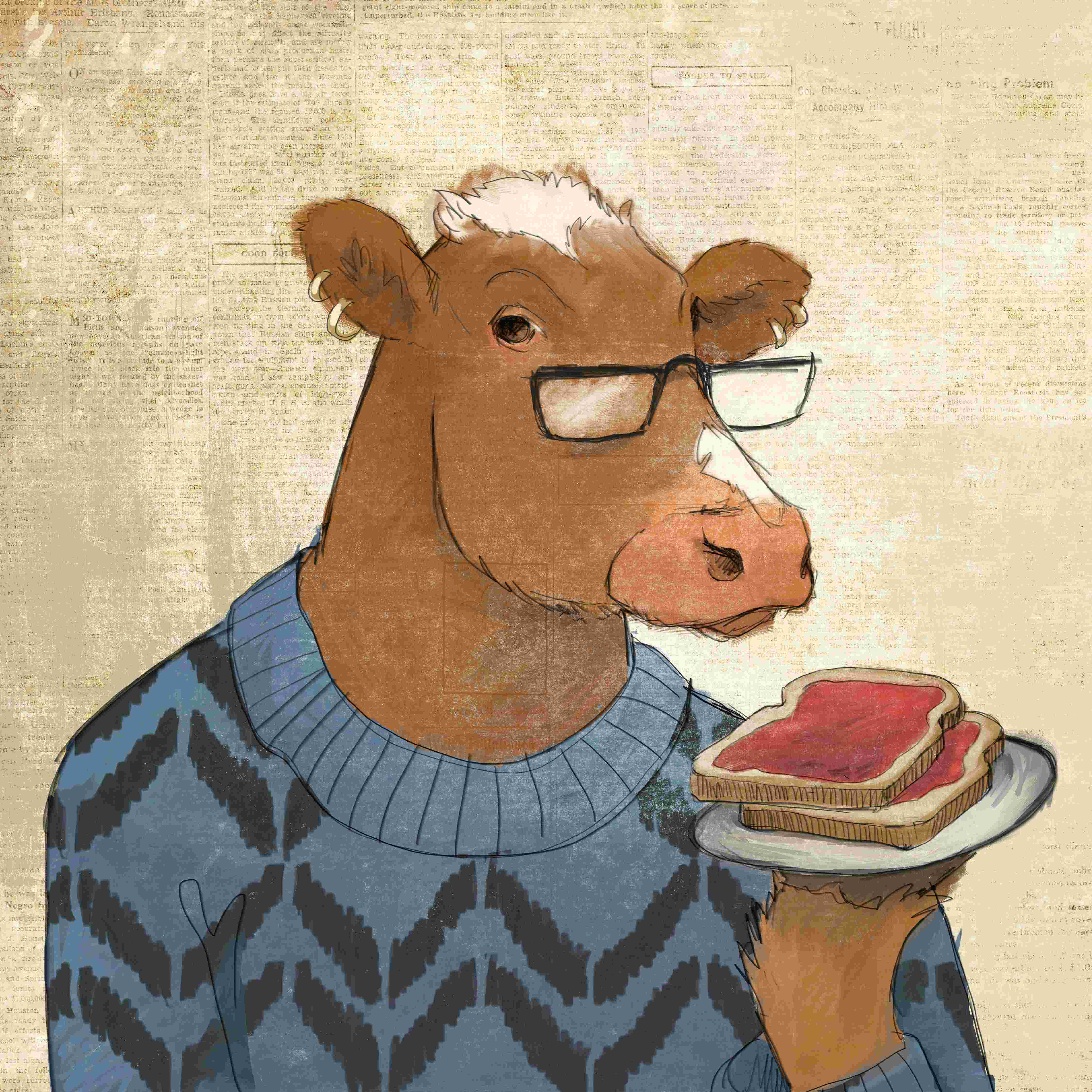 Winston Porter Hipster Cow Toast - Wayfair Canada