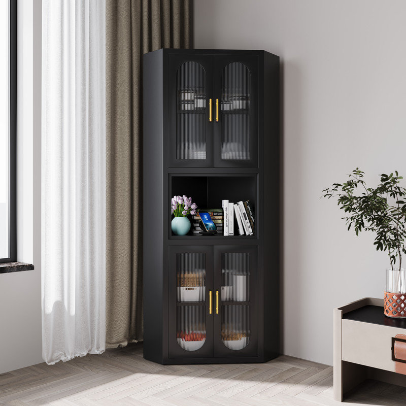 Corner Cabinet With Doors Maupvit 68" Tall Corner Cabinet, Farmhouse ...