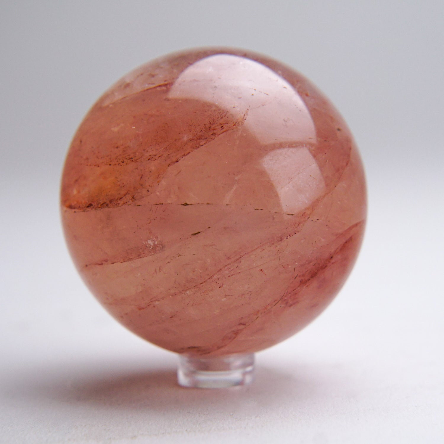 Astro Gallery of Gems Polished Strawberry Quartz Sphere from Madagascar ...