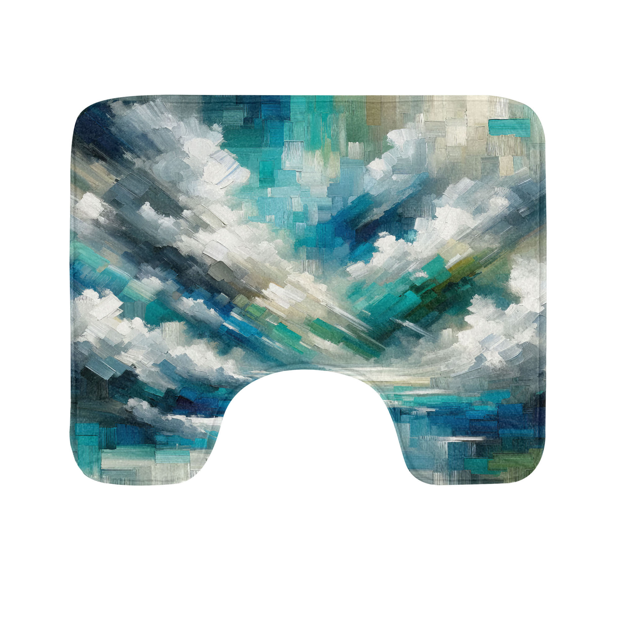 Ebern Designs Turquoise Toilet Mat U-Shape Bathroom Rug 20" Seafoam ...