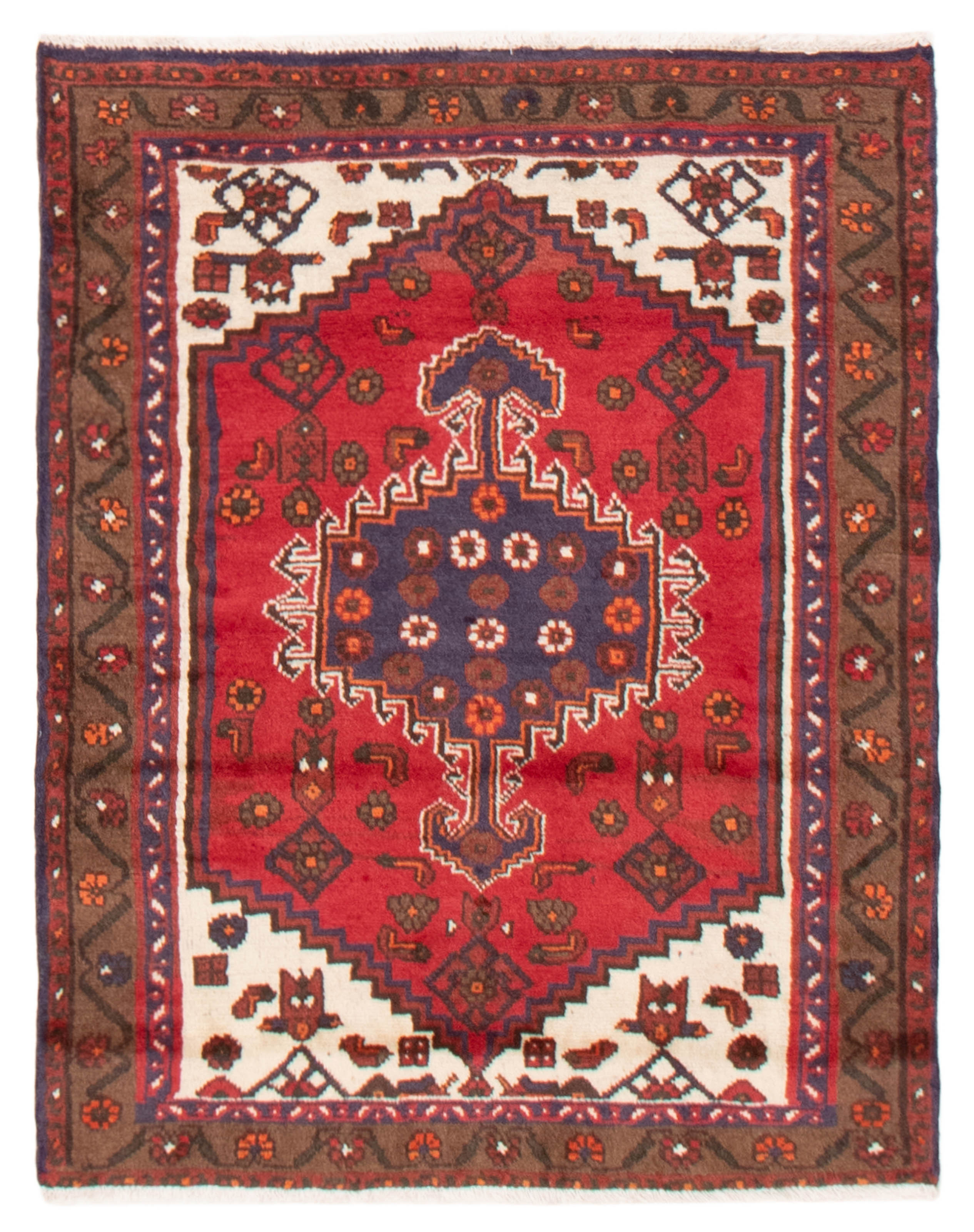 Isabelline Yakisha One-of-a-Kind 3'4" X 4'3" 1990s Wool Area Rug Red ...