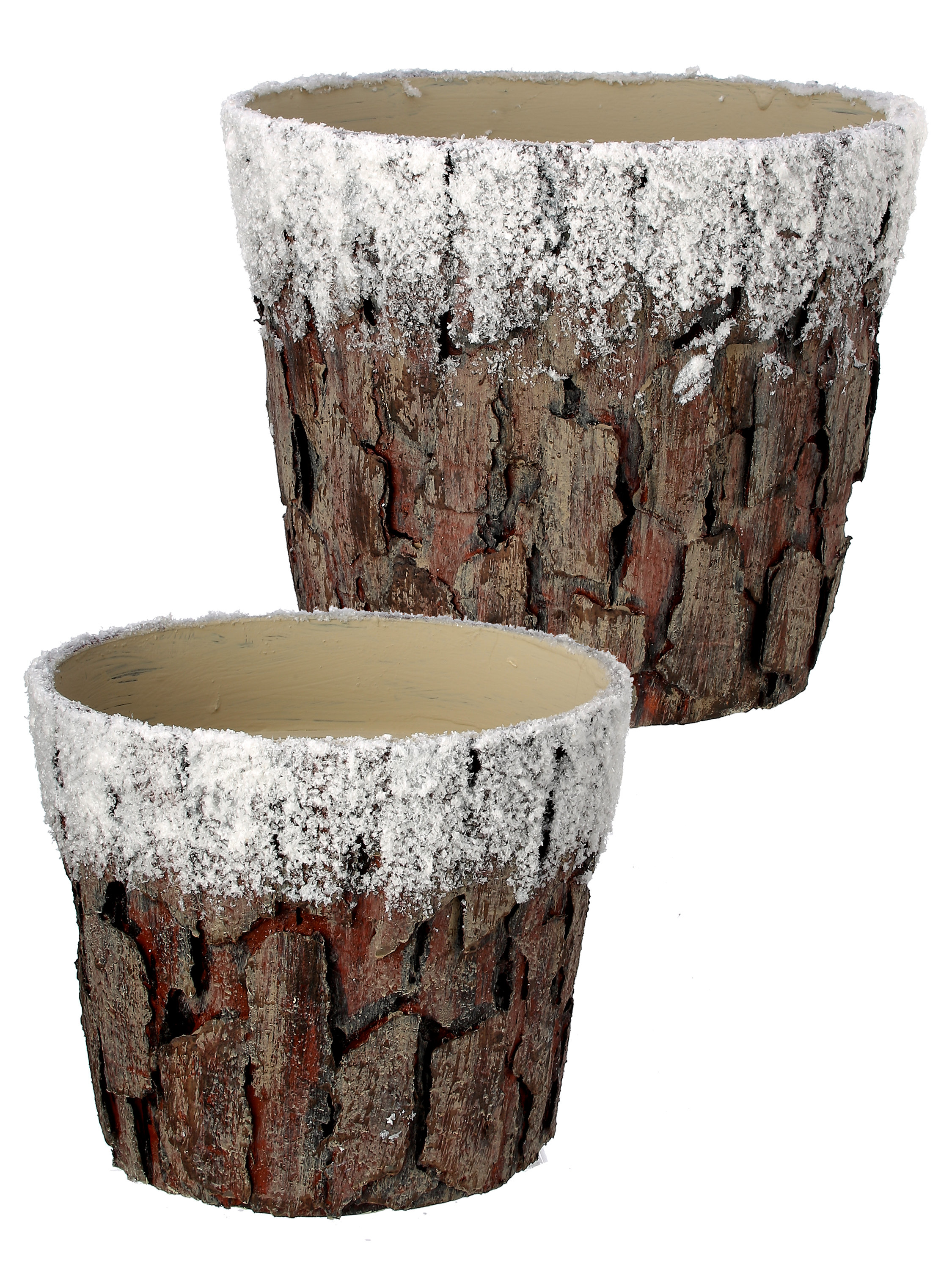 Regency International 2 Piece Bark Pot with Snow Set - Wayfair Canada