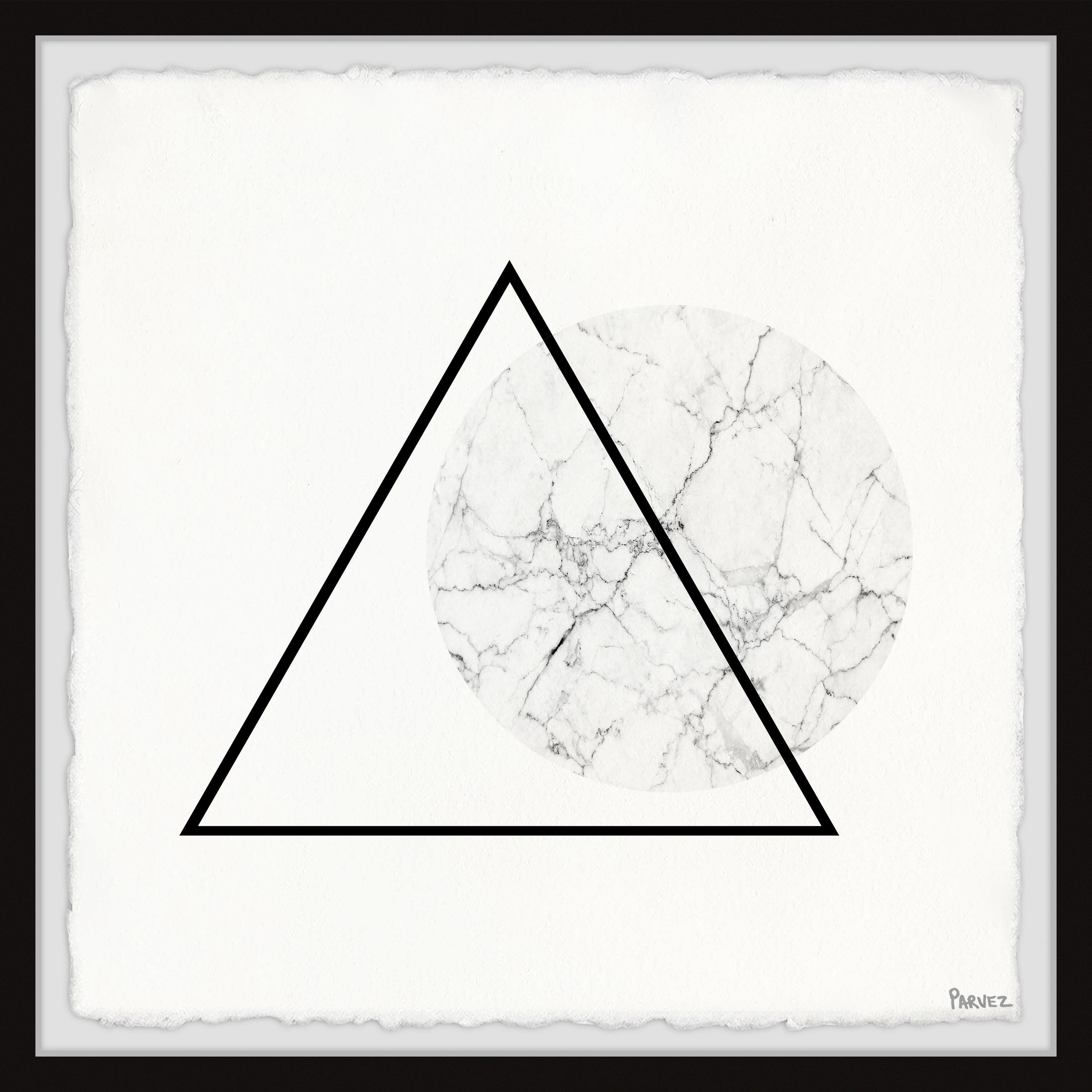 Wrought Studio 'Triangle Circle Marble' Framed Print - Wayfair Canada