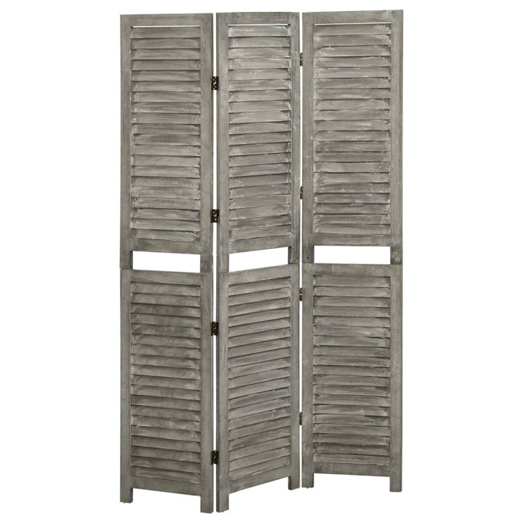 Gracie Oaks 3-Panel Room Divider Grey 106.5X166 Cm Solid Wood | Wayfair ...