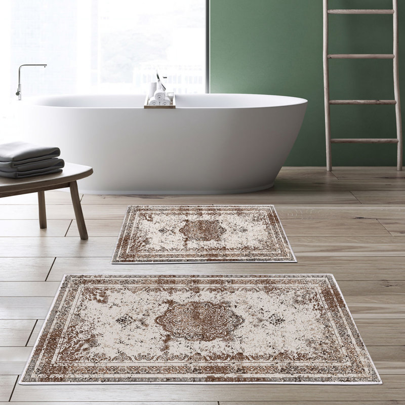East Urban Home Kellaman Floral 2 Piece Bath Rug Set | Wayfair