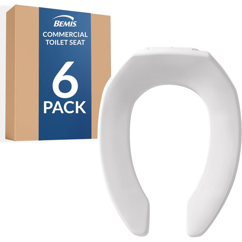 Bemis 1955CT Commercial Heavy Duty Open Front Toilet Seat, Never Loosen ...