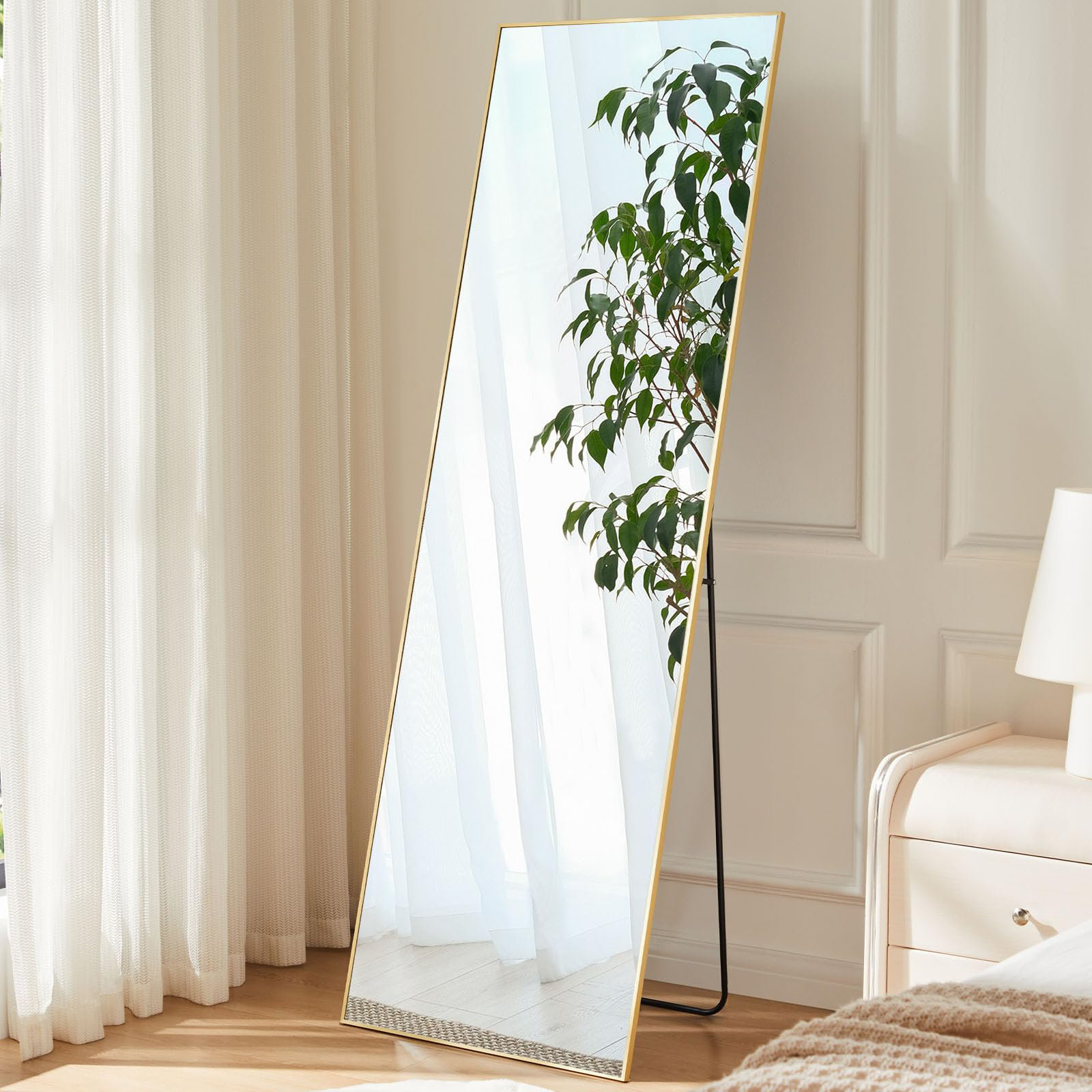 Mercer41 Orgesa Rectangle Metal Floor Mirror | Wayfair